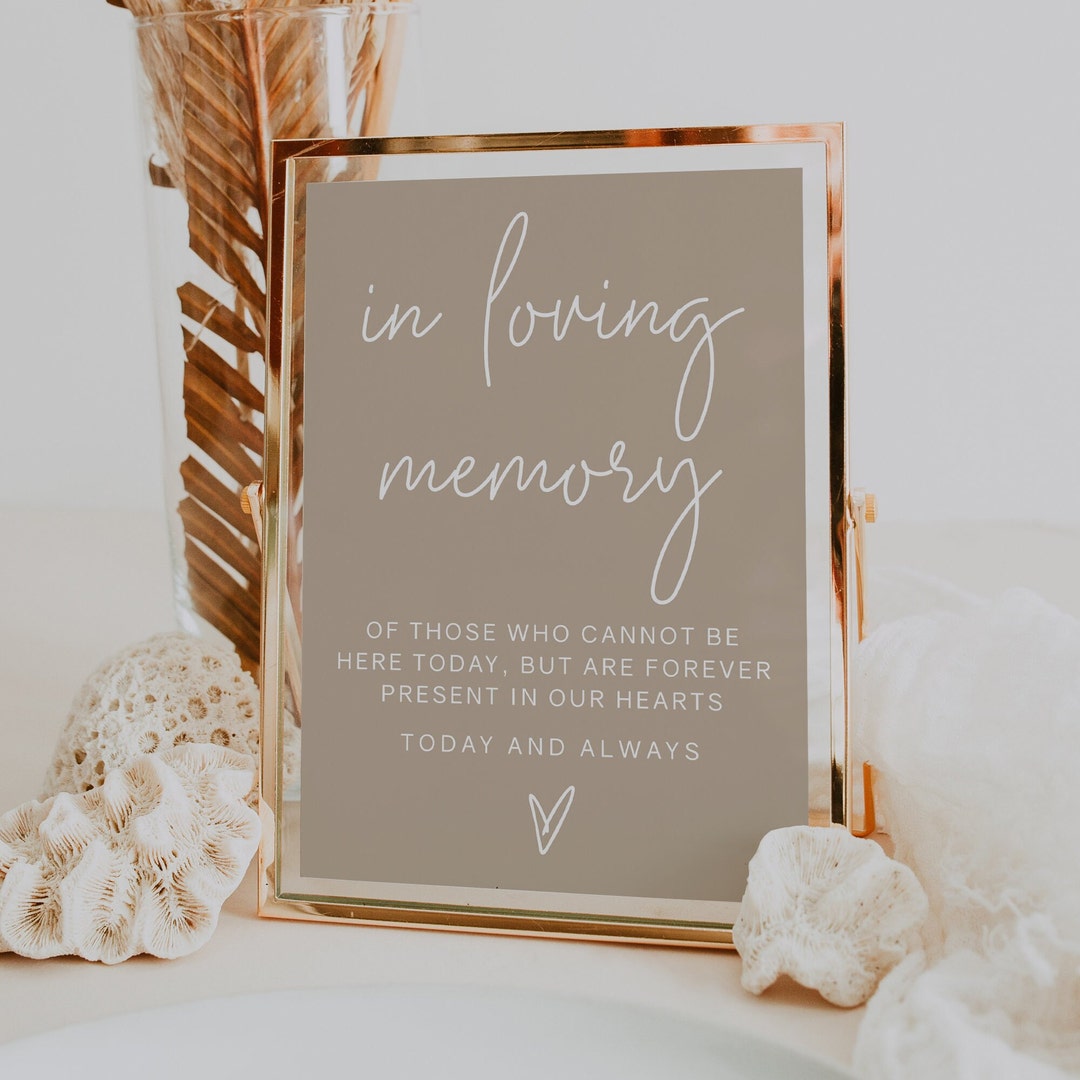 In Loving Memory Sign Template, Printable in Memory Wedding Sign ...