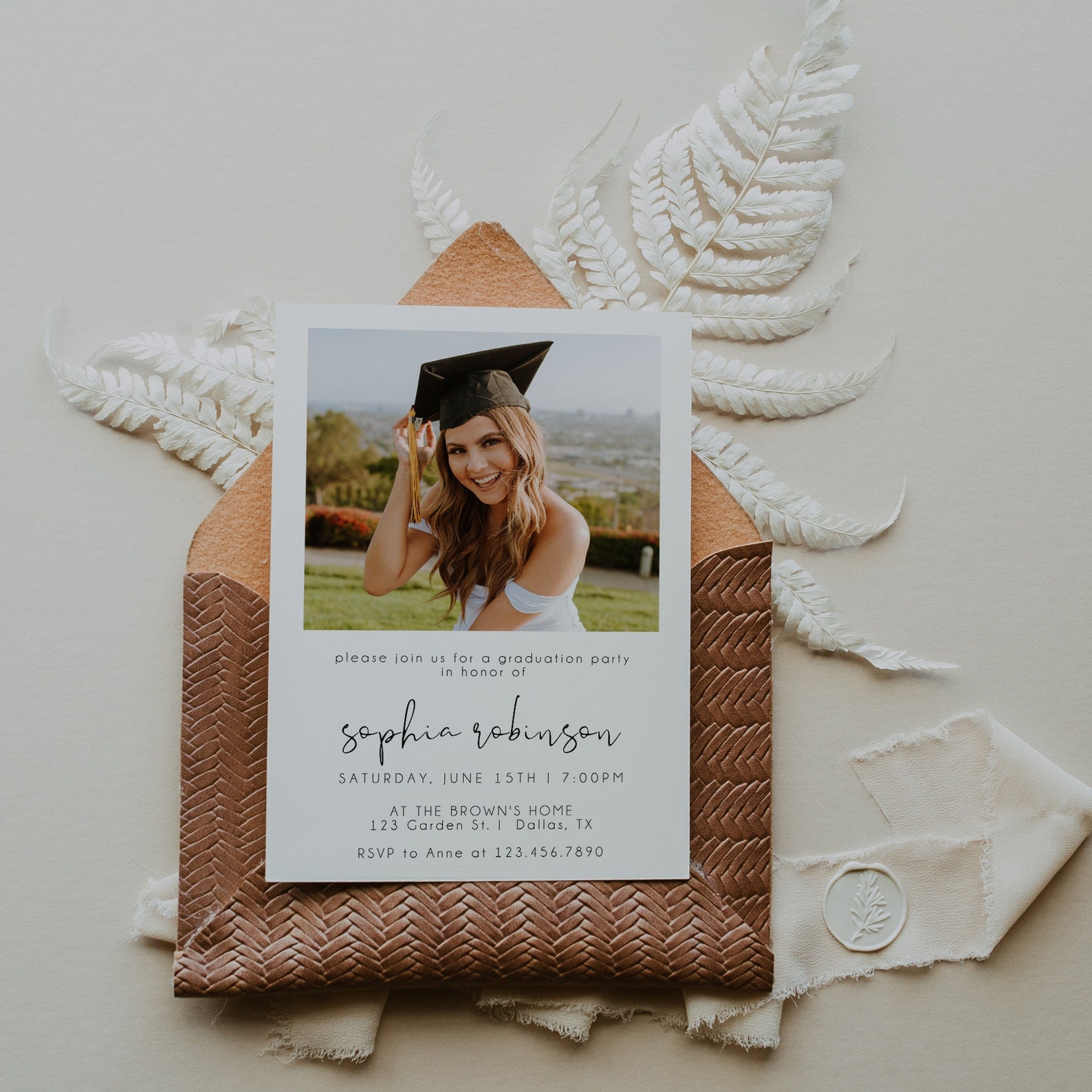 Graduation Announcement Card Minimal Graduation Party - Etsy