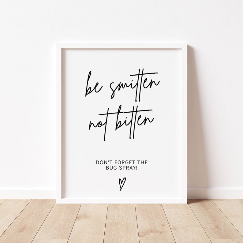 Bug Spray Sign Template, Minimalist Wedding Poster (digital Download ...