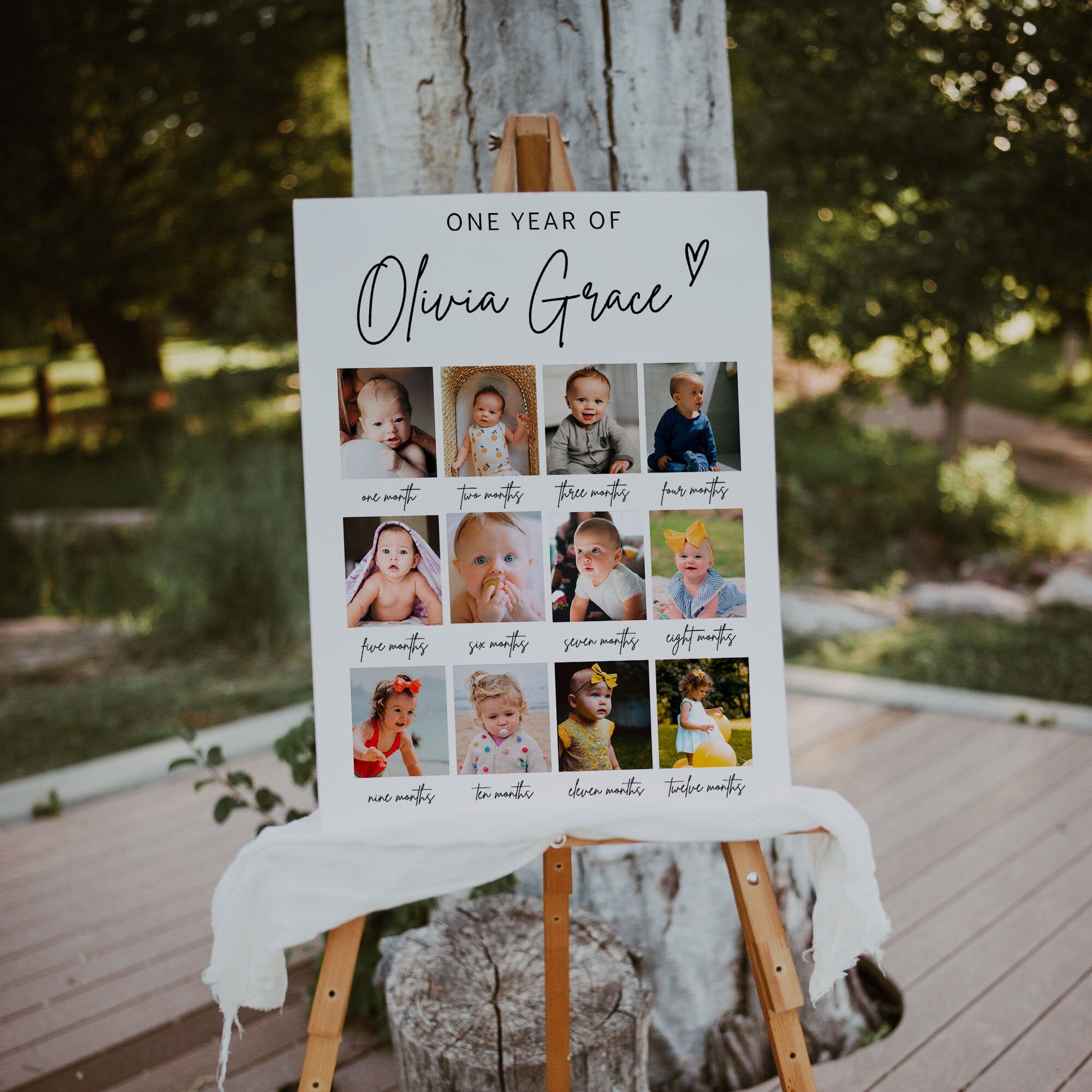 First Birthday Photo Sign Template Modern 1st Birthday Photo - Etsy