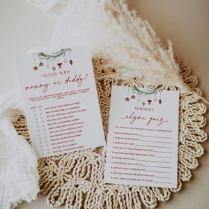 70 Baby Shower Games, Merry Little Baby Shower Game Bundle, Christmas ...