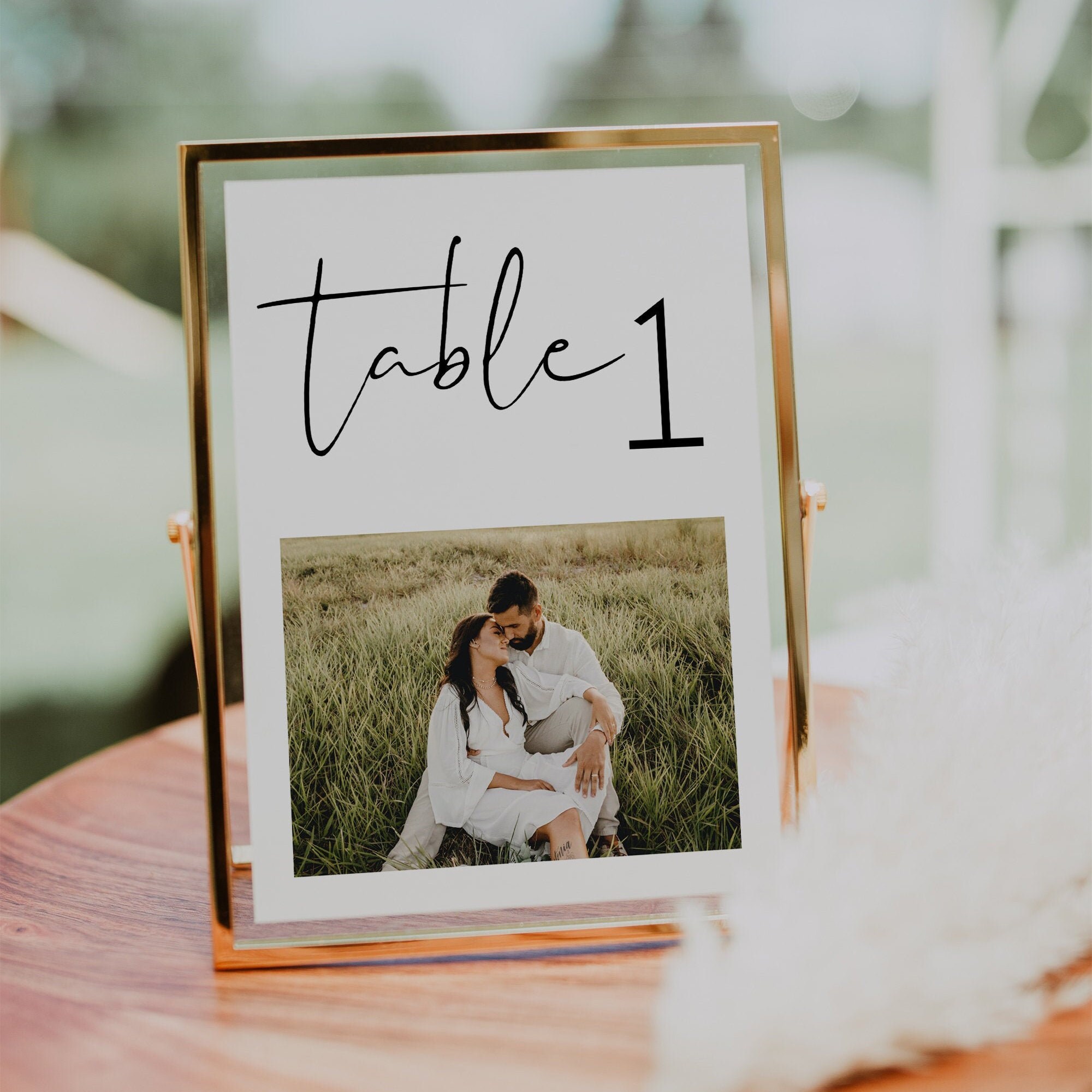 Photo Table Numbers Template Minimalist Table Numbers - Etsy