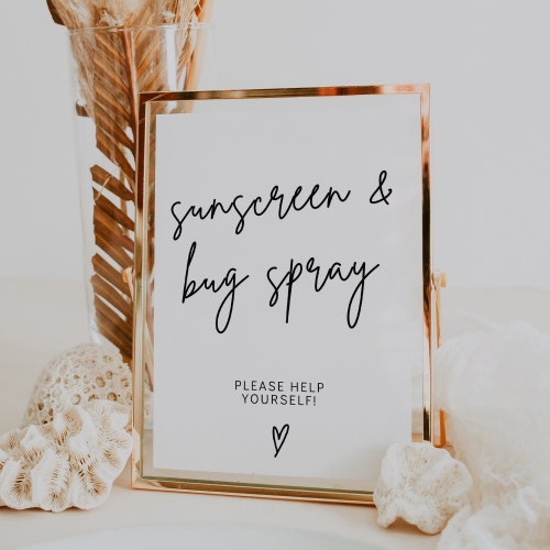 Bug Spray Sign Minimalist Outdoor Wedding Ceremony Be - Etsy