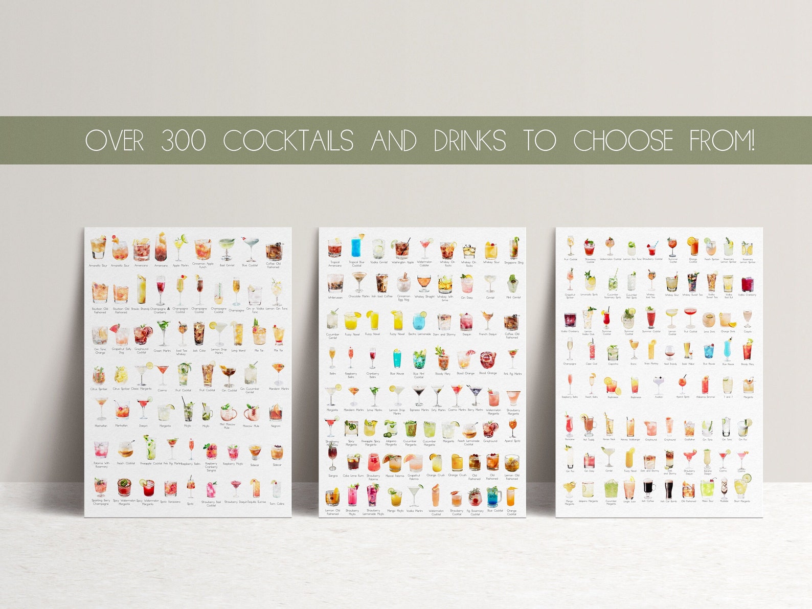 Cocktail Recipe Card Template Drink Recipe Cards Printable - Etsy