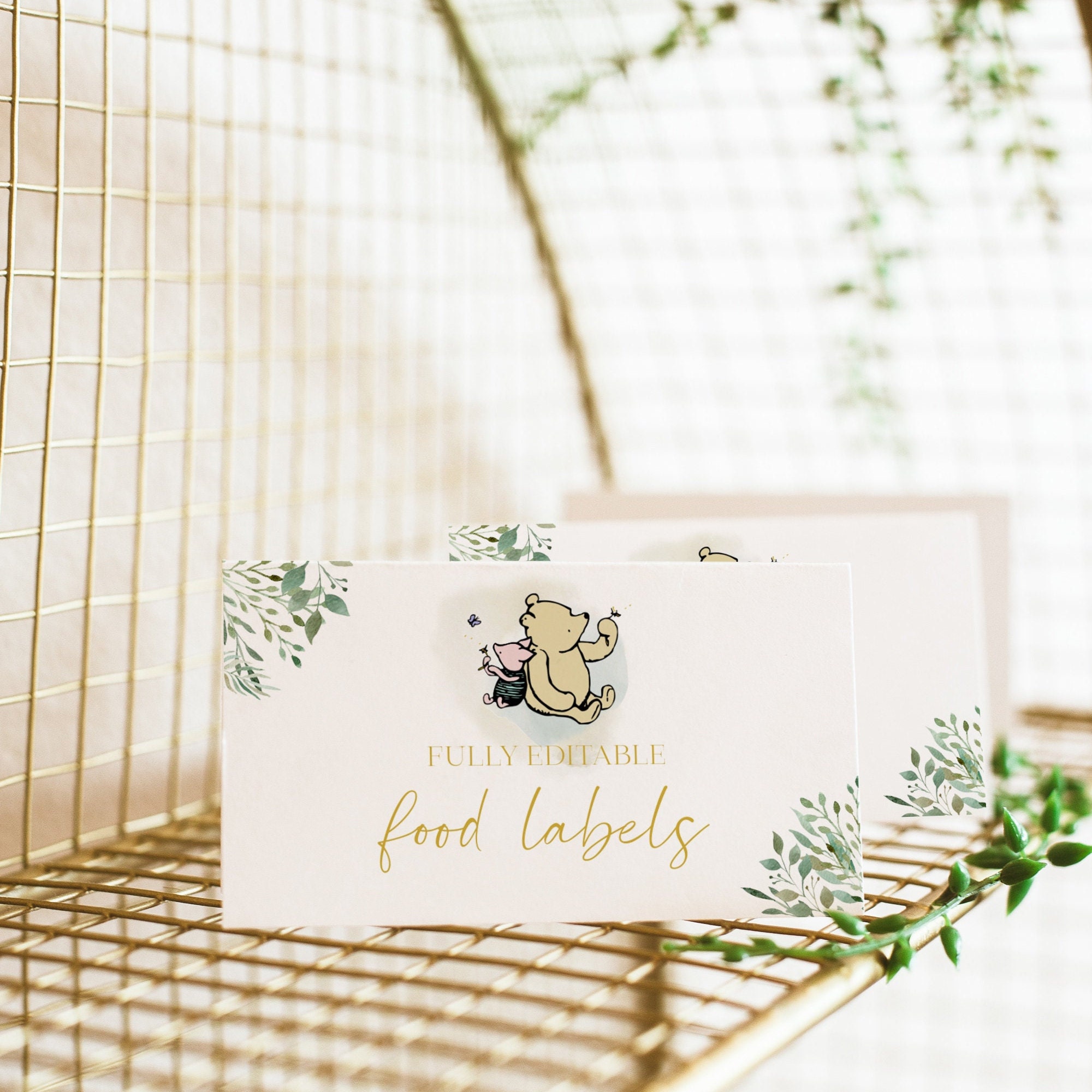 Winnie the Pooh Buffet Card Template Pooh Food Label Classic - Etsy