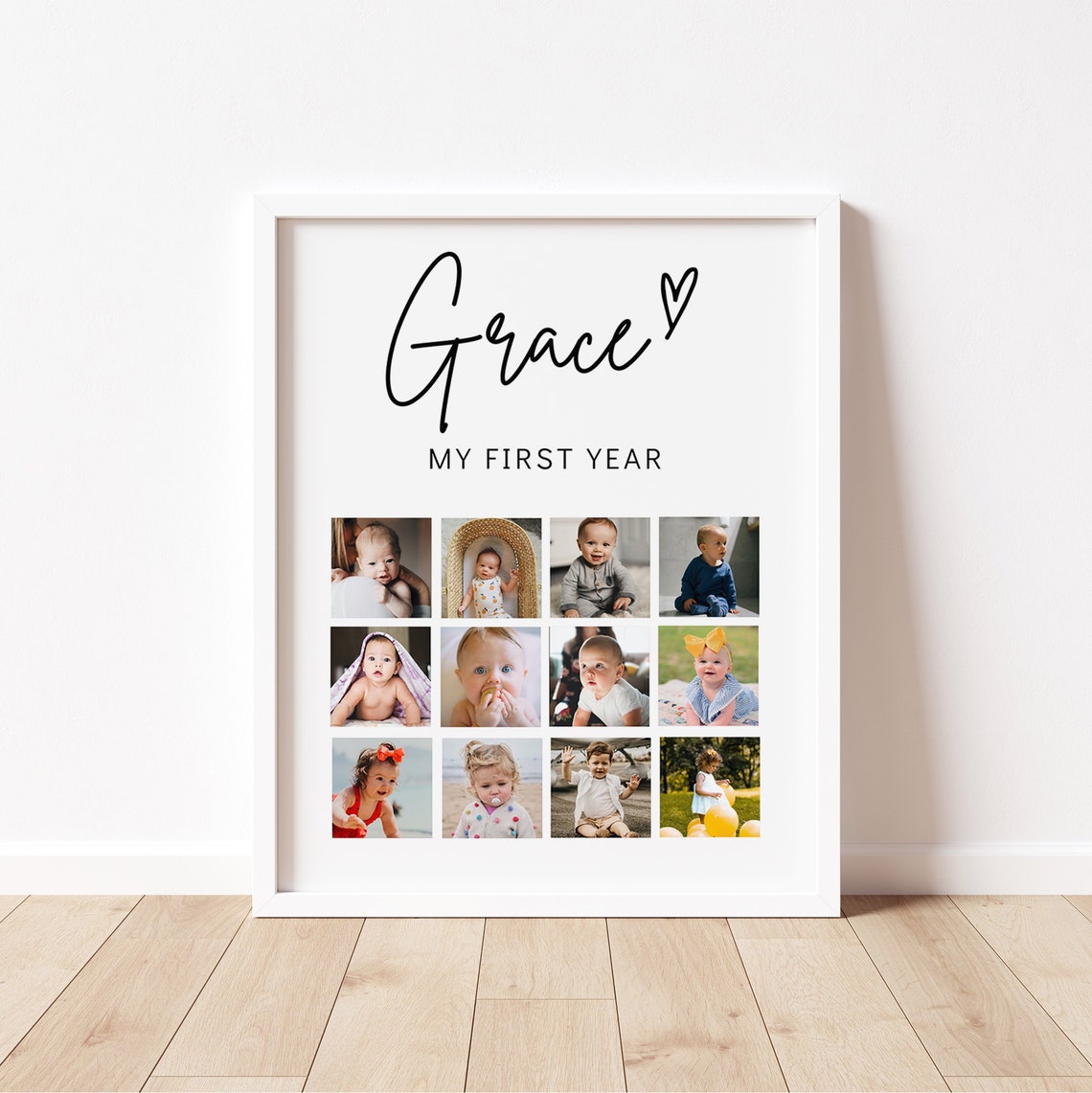 Baby's First Year Photos Sign Template First Birthday - Etsy