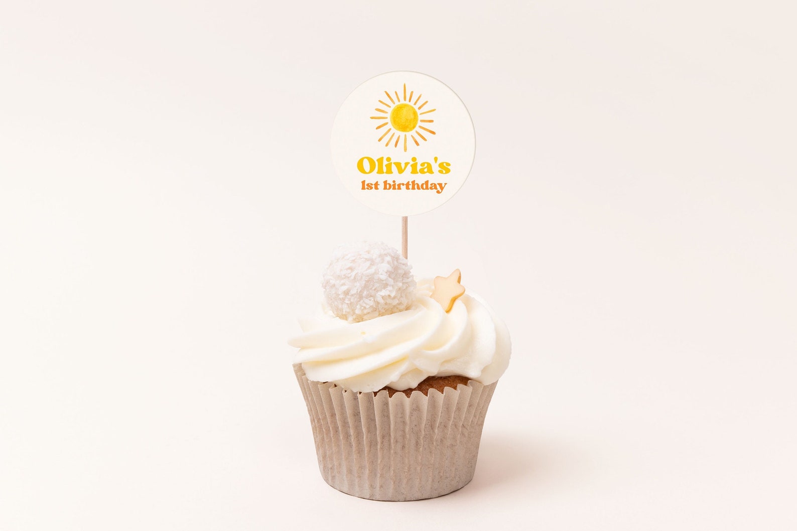 Sun Birthday Cupcake Toppers Template First Trip Around the - Etsy