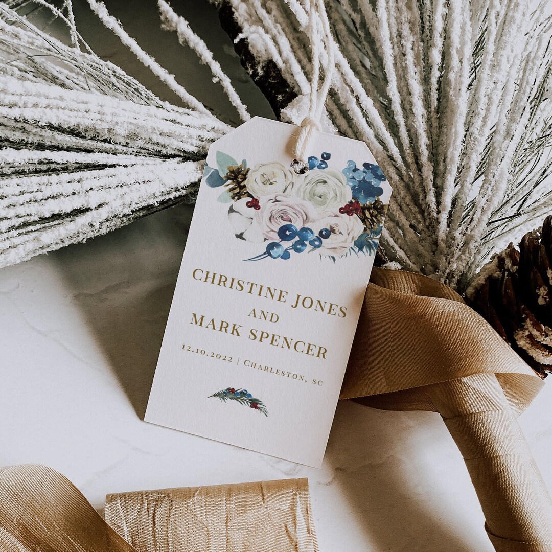 Winter Gift Tags Template, Rustic Winter Favor Tag Printable ...