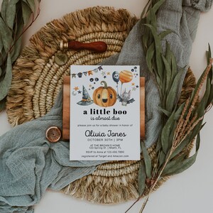 Little Boo Baby Shower Invitation Template Set Halloween Baby - Etsy