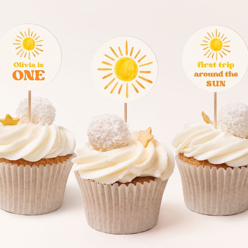 Sun Cupcake Toppers - Etsy