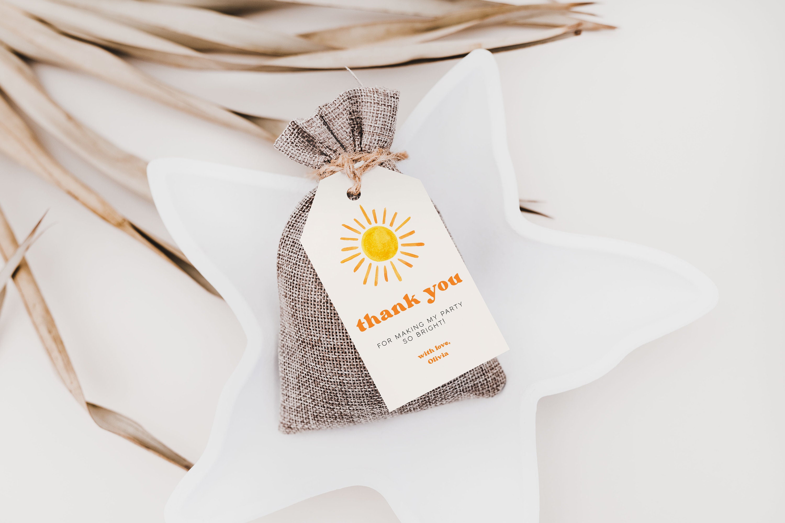 Sun Birthday Favor Tags Template, Here Comes the Sun Favor Tags, First ...