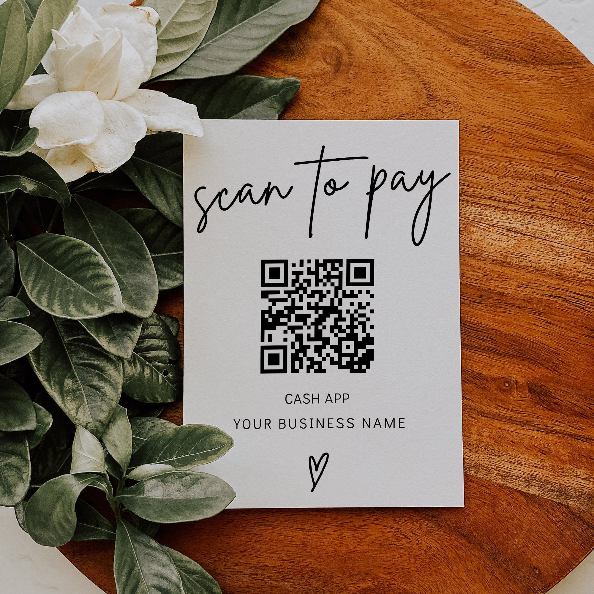 QR Code Sign Template Scan to Pay Sign Cashapp Payment Sign - Etsy UK