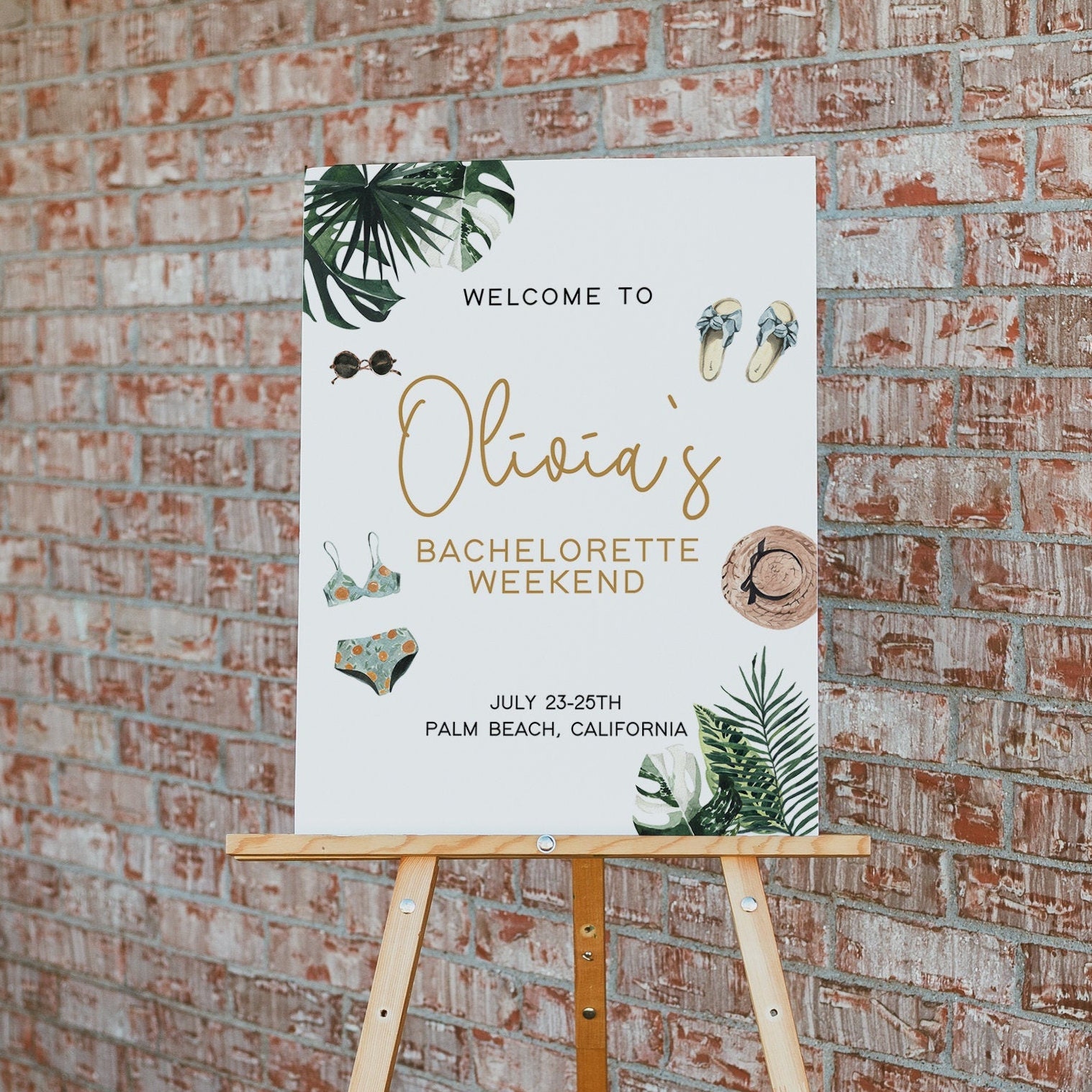 Bachelorette Welcome Sign Template Tropical Bachelorette - Etsy