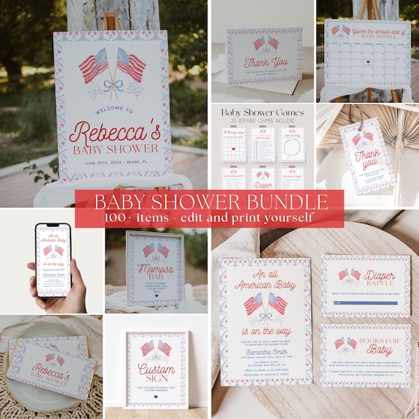 All American Baby Shower - Etsy