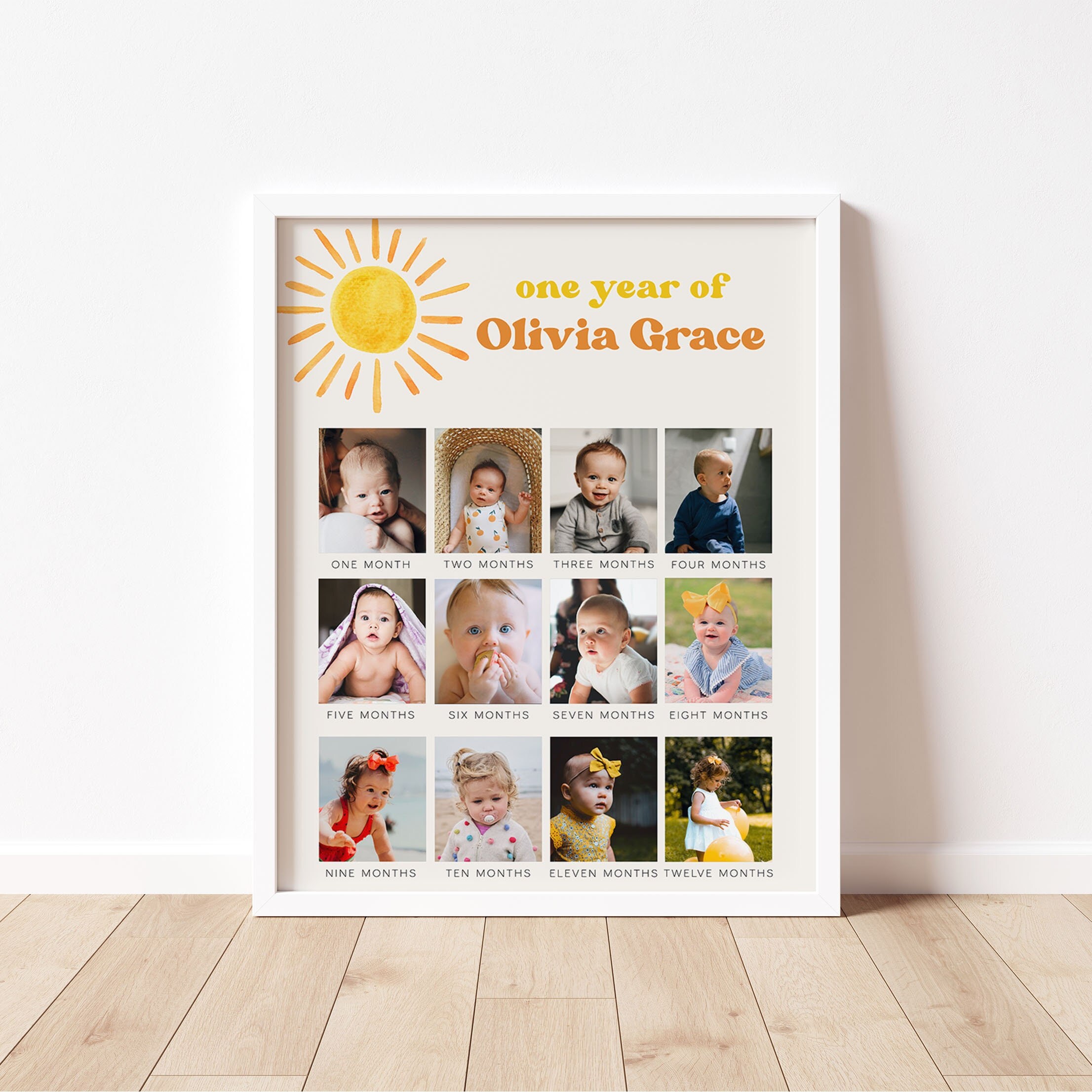 Sun First Birthday Photo Sign Template 1st Trip Around the - Etsy
