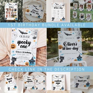 Spooky One First Birthday Monthly Photo Banner, Halloween 1st Birthday ...