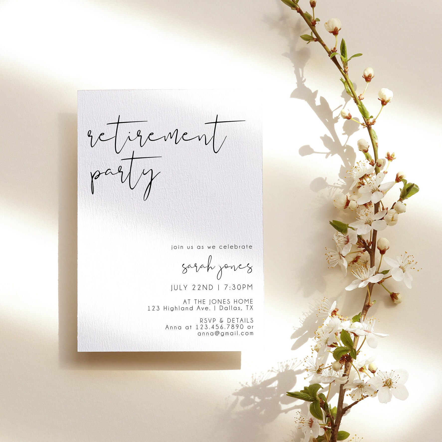Minimalist Retirement Invitation Template Modern Retirement | Etsy