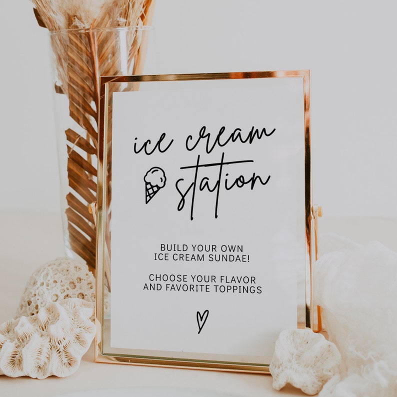 Ice Cream Bar Sign Template Ice Cream Station Sign Printable | Etsy