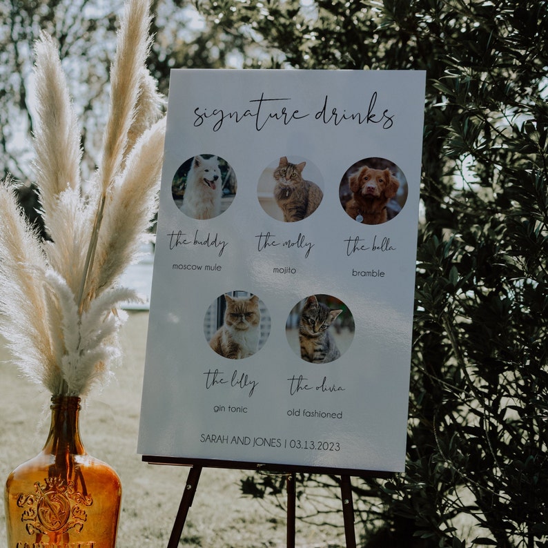 Pet Signature Cocktail Sign Template Pet Signature Drinks - Etsy