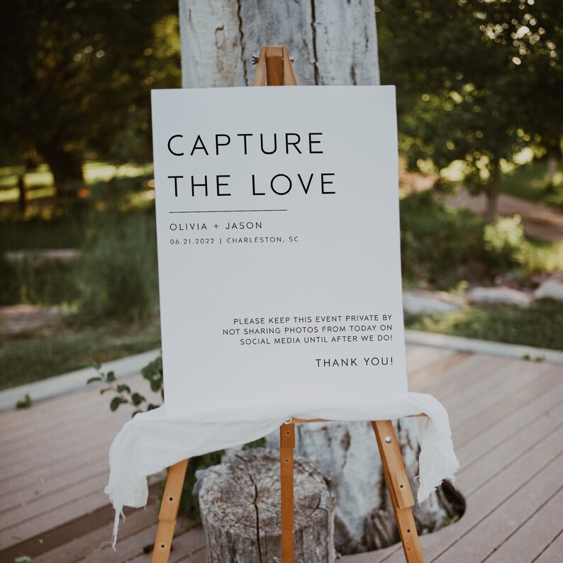 No Photos Wedding Sign Template Unplugged Ceremony Sign No - Etsy