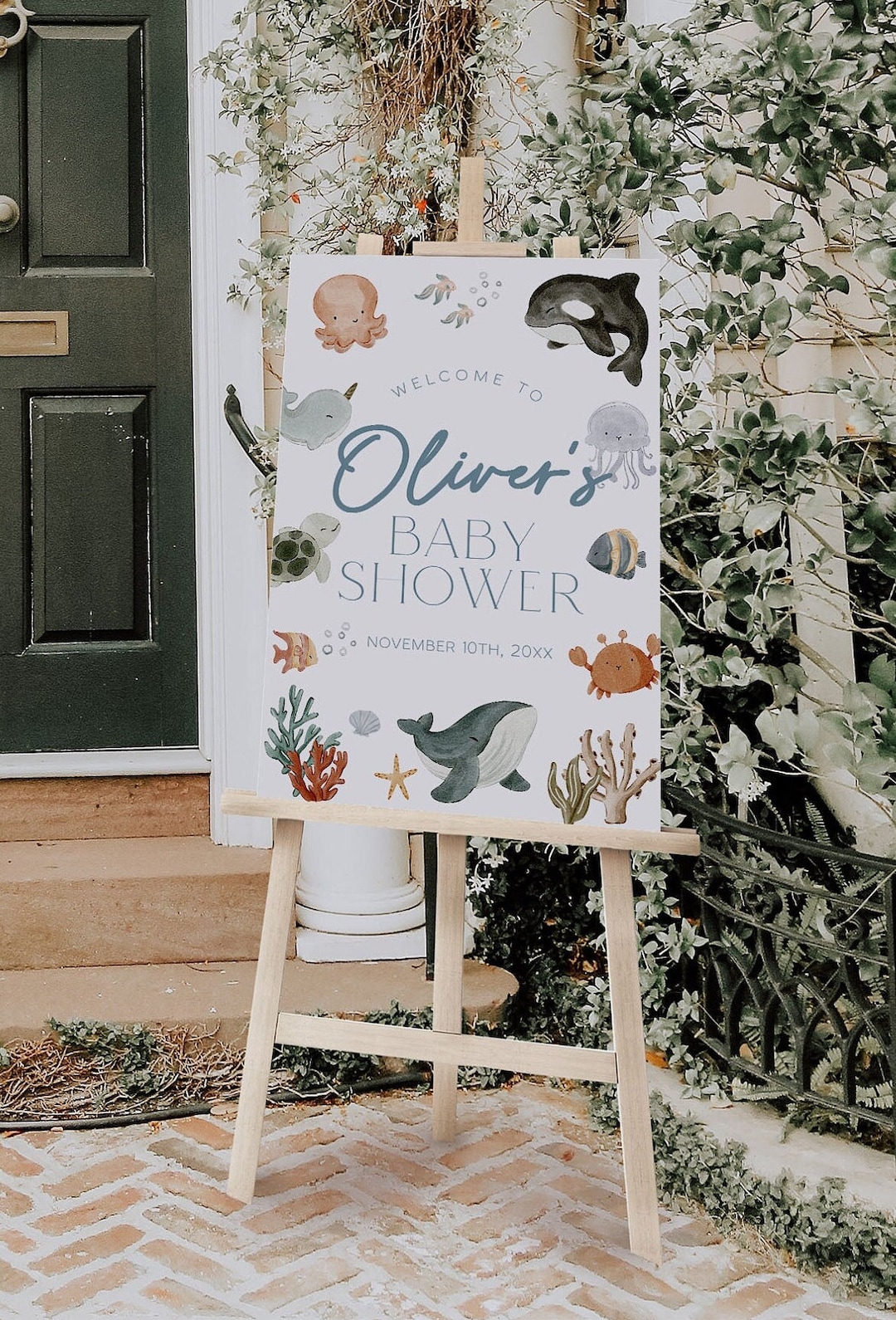 Under the Sea Baby Shower Welcome Sign, Sea Animals Poster | OCEAN - Etsy