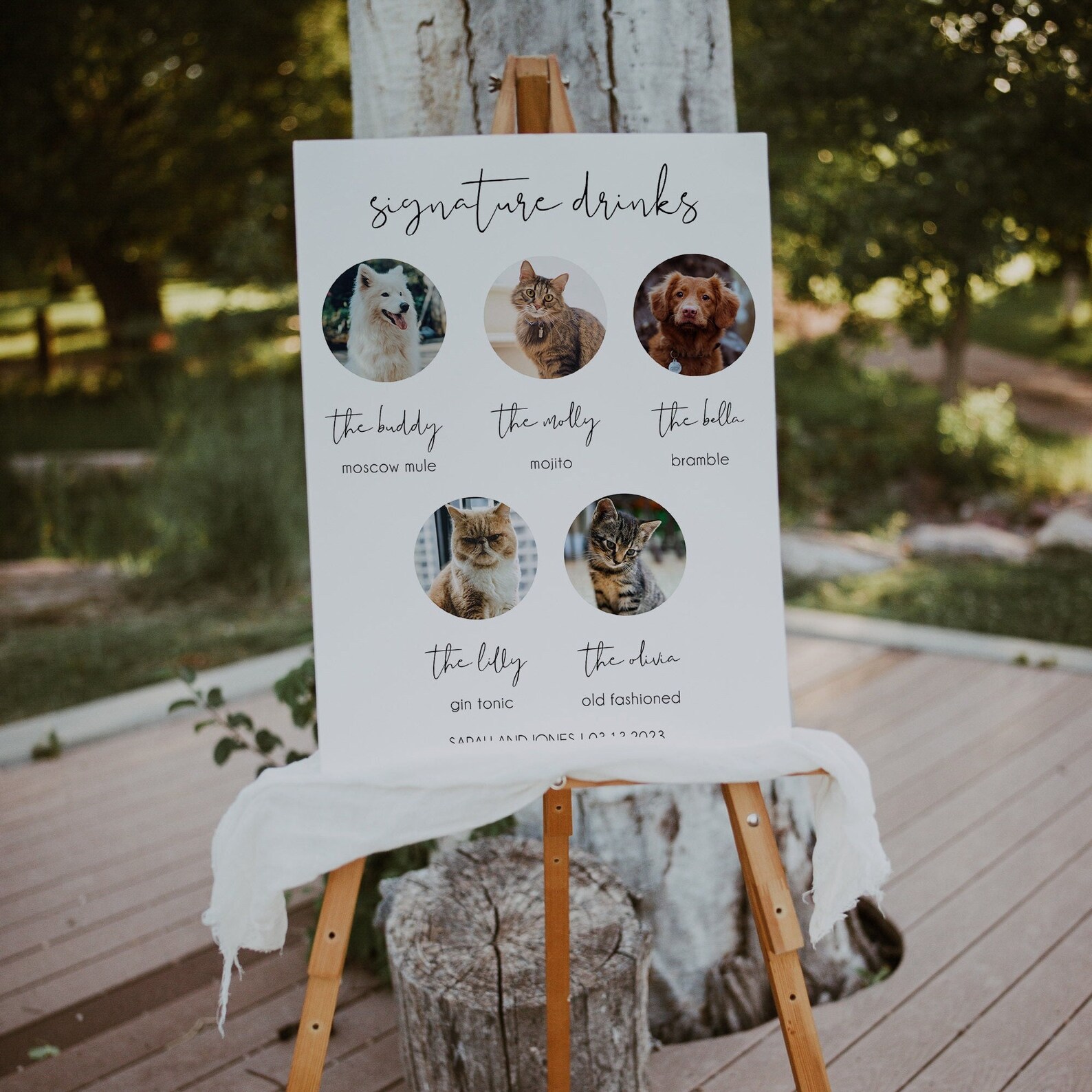 Pet Signature Cocktail Sign Template Pet Signature Drinks - Etsy