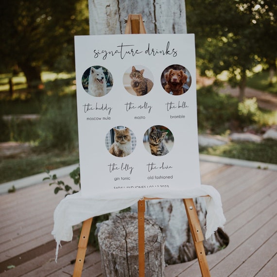 Pet Signature Cocktail Sign Template Pet Signature Drinks - Etsy