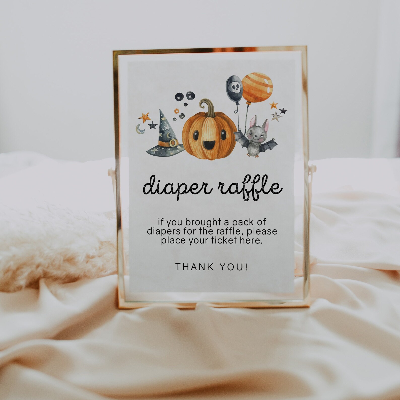 Diaper Raffle Sign Template Little Boo Halloween Baby Shower | Etsy