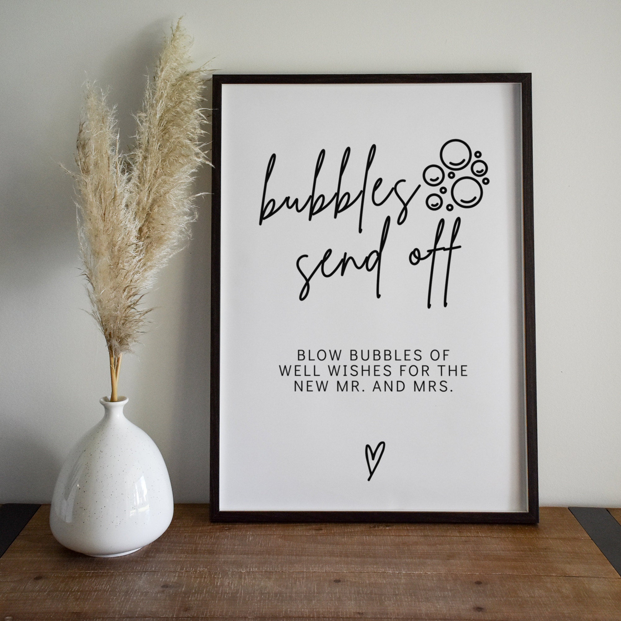 Wedding Bubble Send off Sign Template Newlywed Send off Sign - Etsy