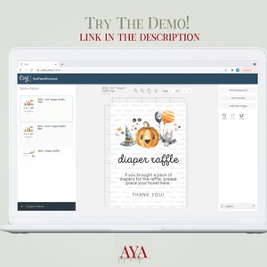 Diaper Raffle Sign Template Little Boo Halloween Baby Shower | Etsy