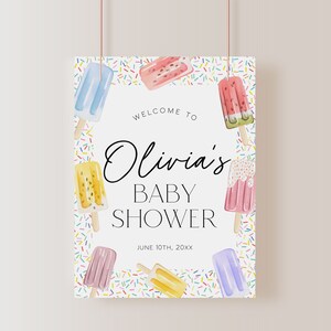 Popsicle Baby Shower Welcome Sign, Ready to Pop Baby Shower Welcome ...