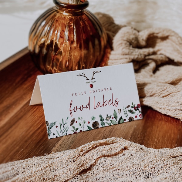 Snowman Food Tent Place Card Template - Etsy