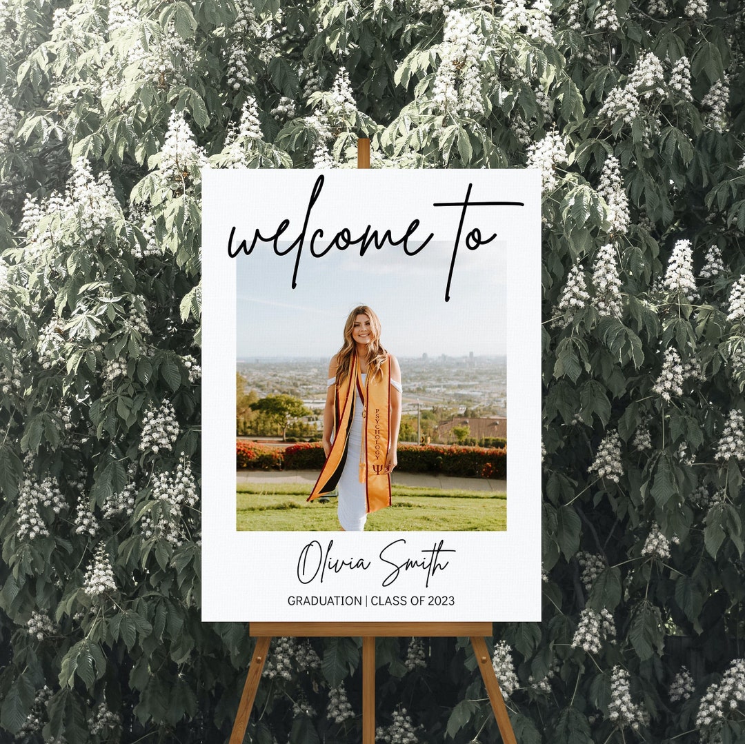 Graduation Welcome Sign Template, Photo Graduation Poster, Editable ...