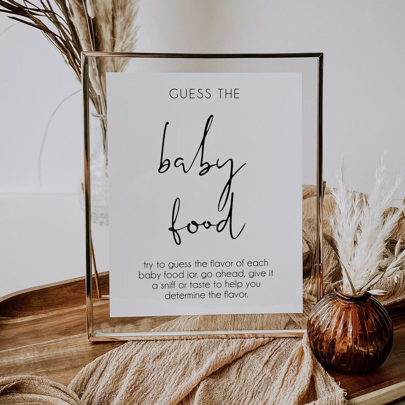 Guess the Baby Food Game Template Minimalist Baby Shower - Etsy