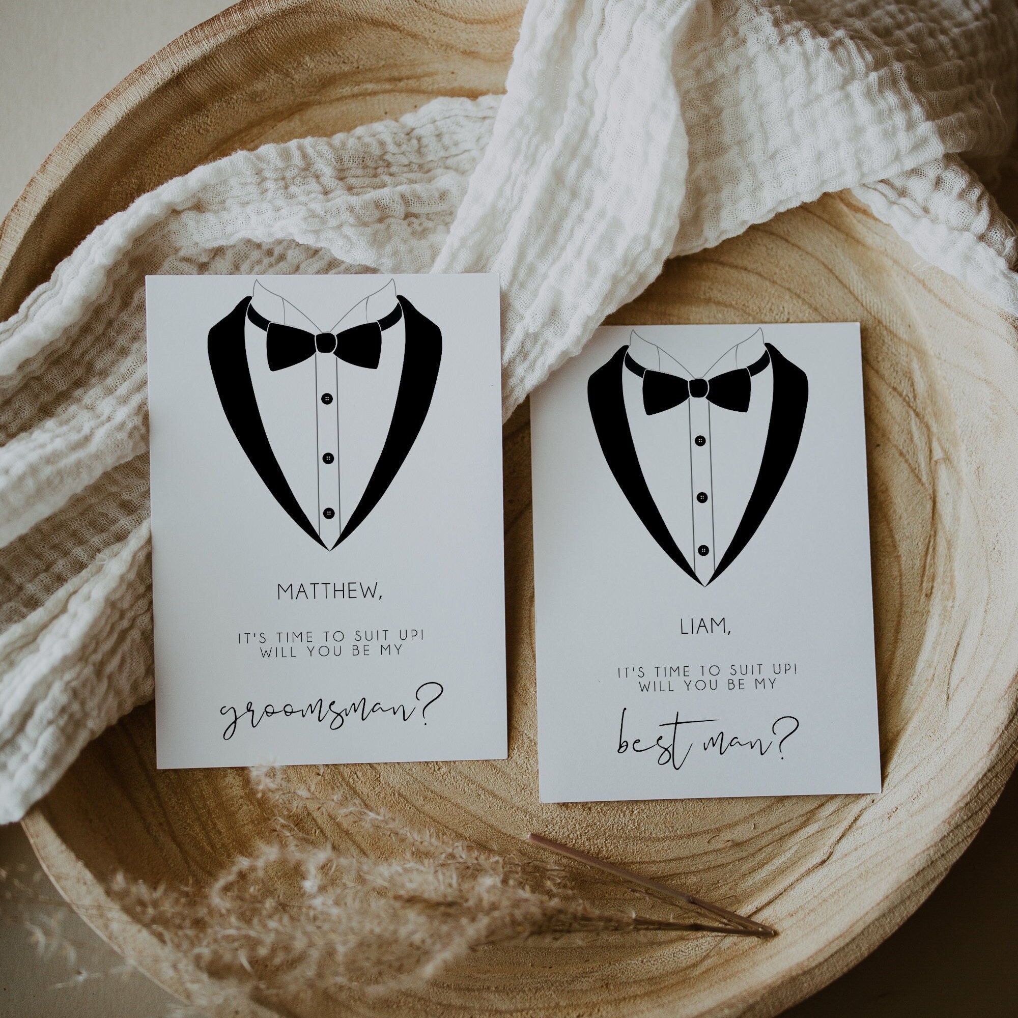 Groomsmen Proposal Card Template Will You Be My Best Man | Etsy