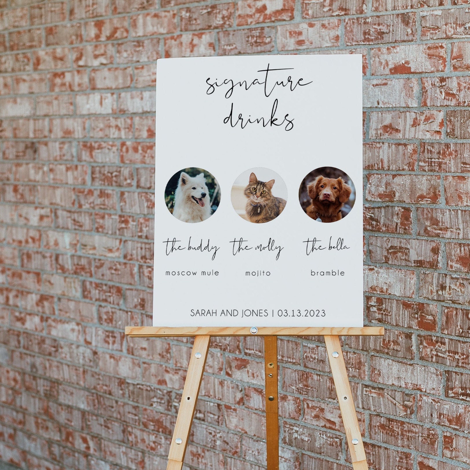 Dogs Signature Drinks Sign Template Pet Signature Drinks Sign | Etsy