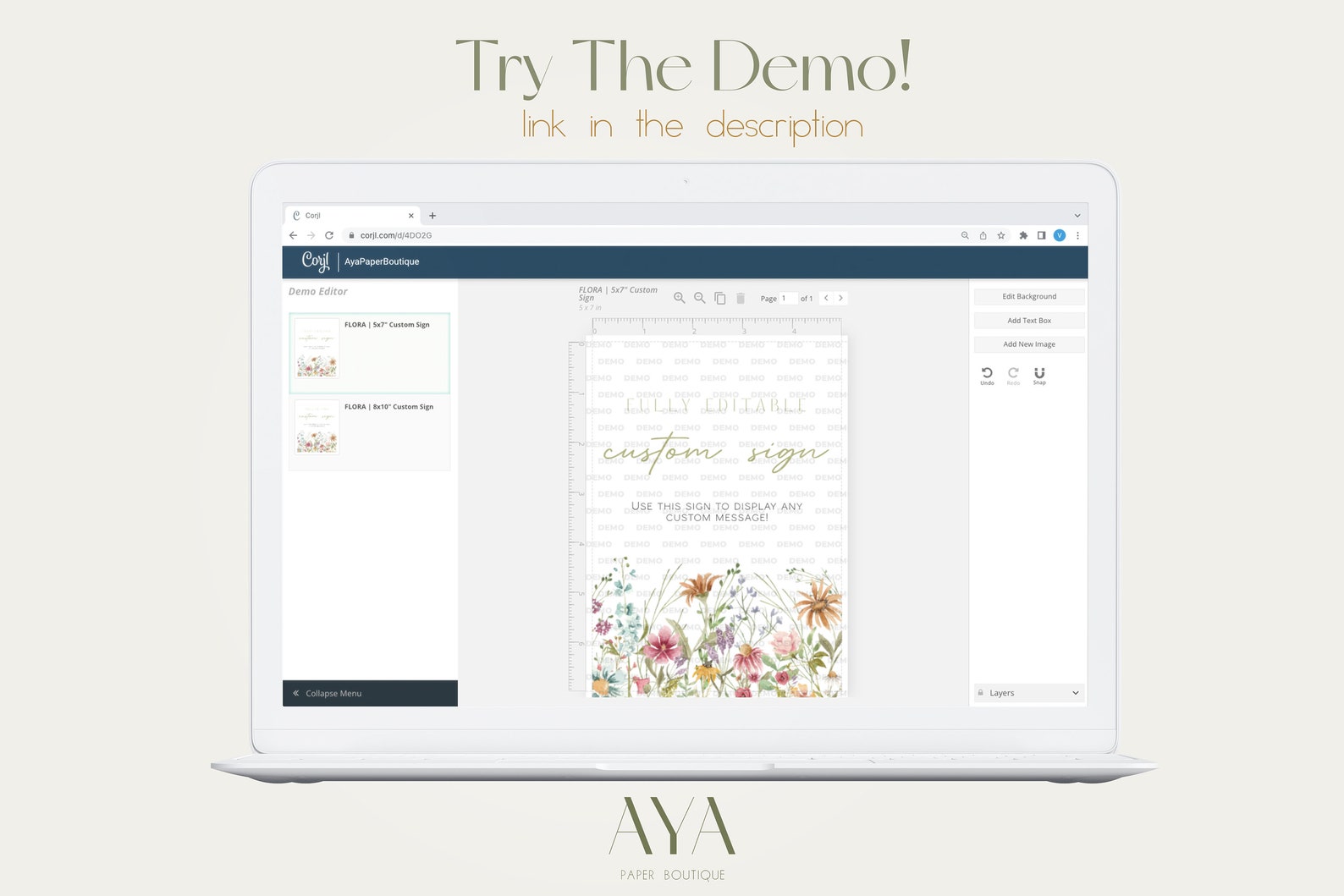 Wildflower Custom Sign Template, Boho Editable Sign, Bohemian Wedding ...