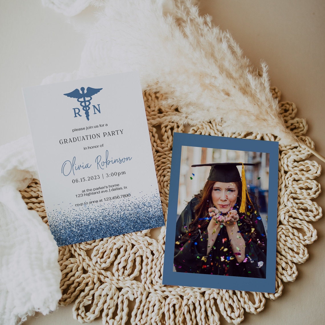 Nurse Graduation Party Invitation Template RN Graduation - Etsy