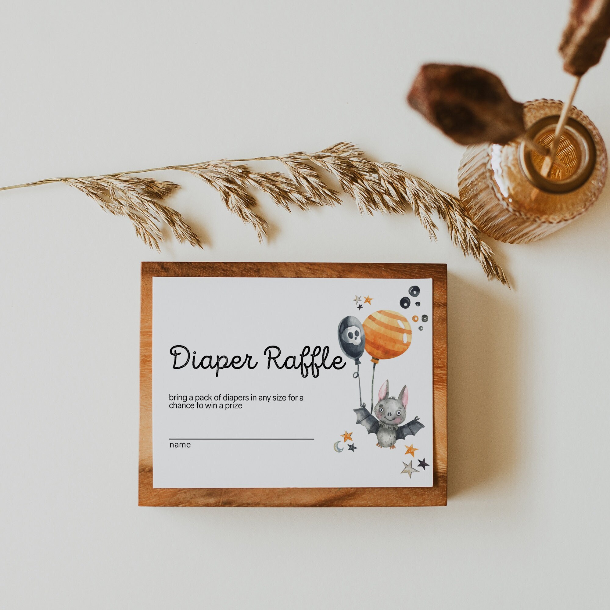 Diaper Raffle Sign Template Little Boo Halloween Baby Shower | Etsy