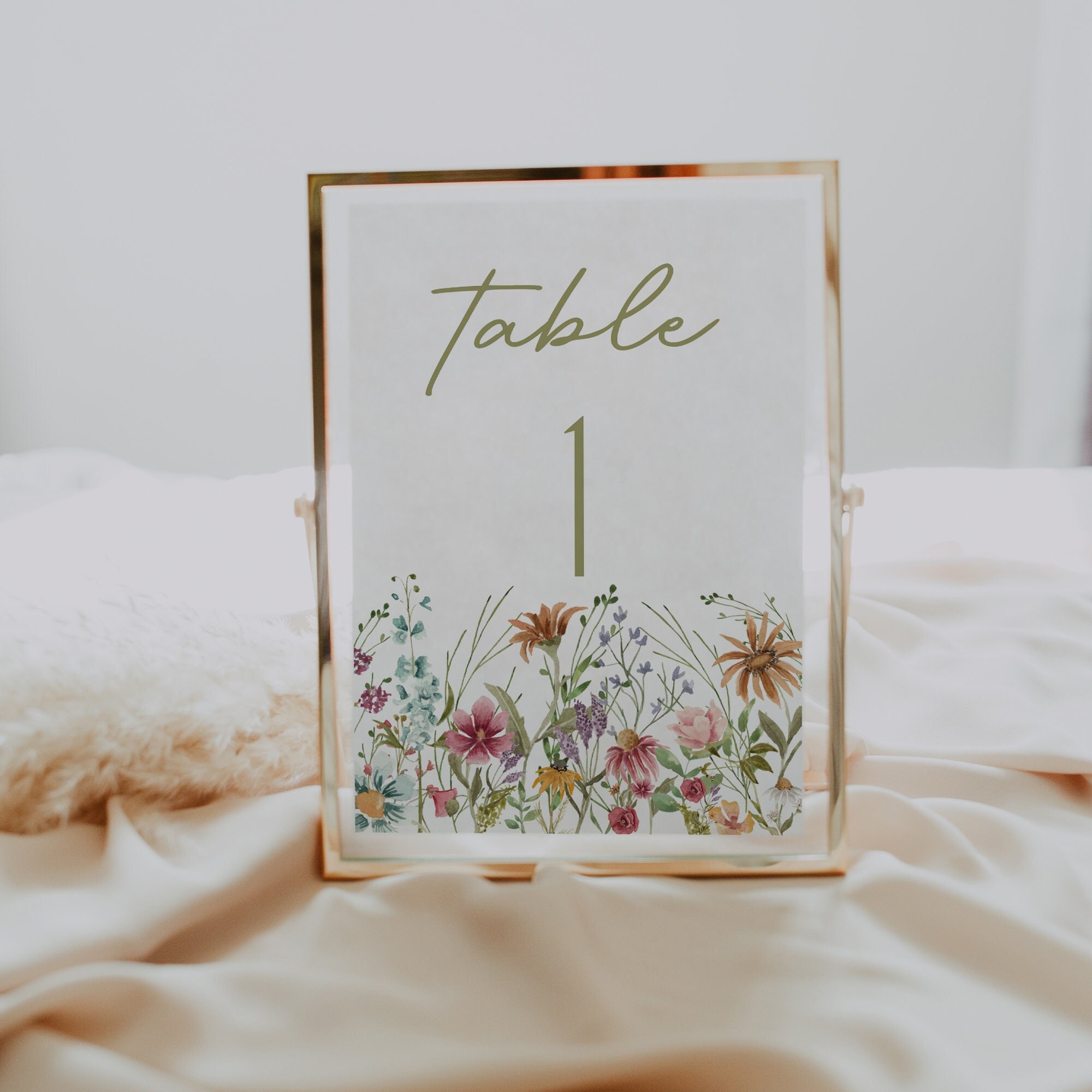 Wildflower Table Number Template Floral Wedding Table Number | Etsy