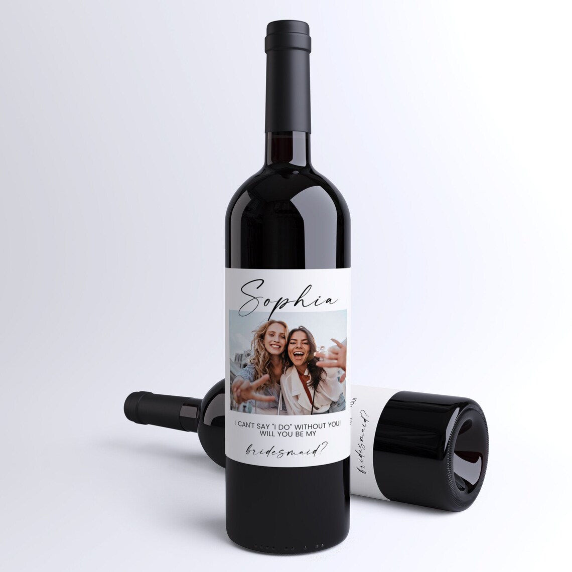Bridesmaid Proposal Wine Label Template, Personalized Photo (digital ...