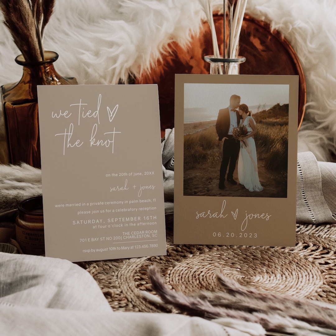 Elopement Announcement Template, Elopement Wedding Reception Invitation ...