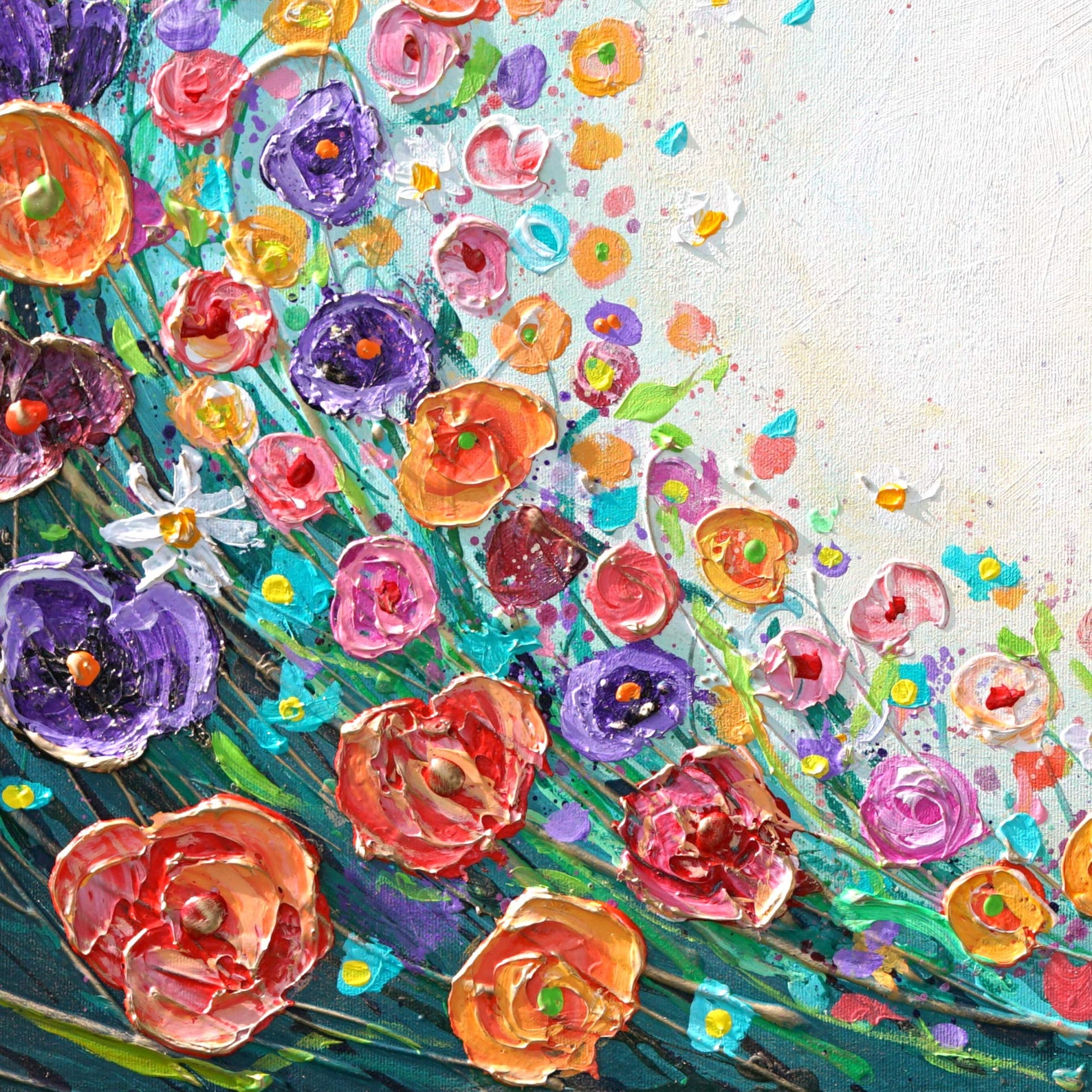 Flower Lover | Contemporary Floral Art | Unique Textured & Modern ...