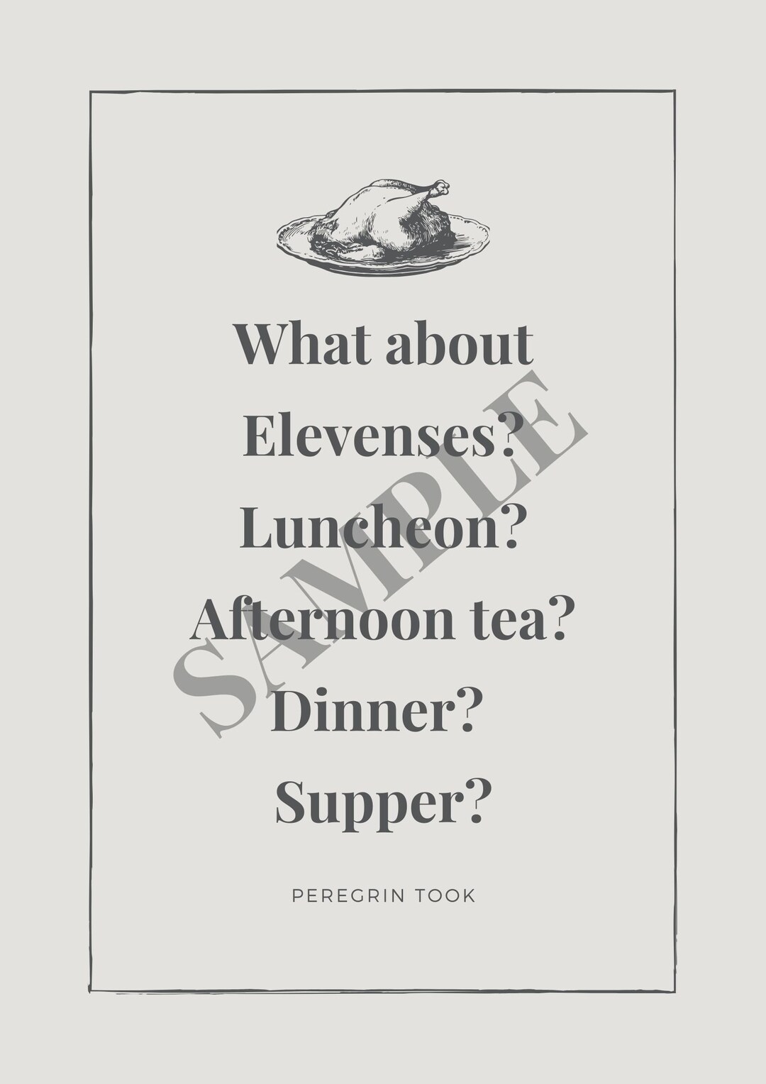 Lord of the Rings Peregrine Took Second Breakfast Quote Art - Etsy