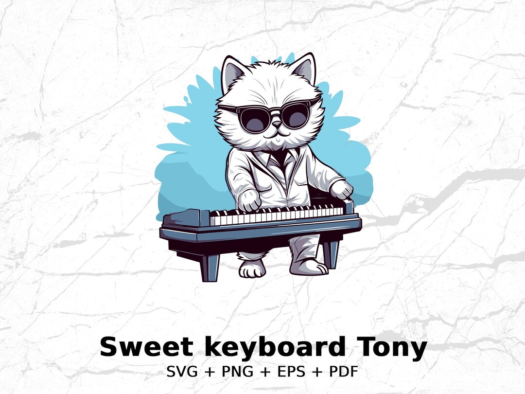 Sweet Keyboard Tony the Cat: Cats With Instruments, Drummer, Svg Png ...