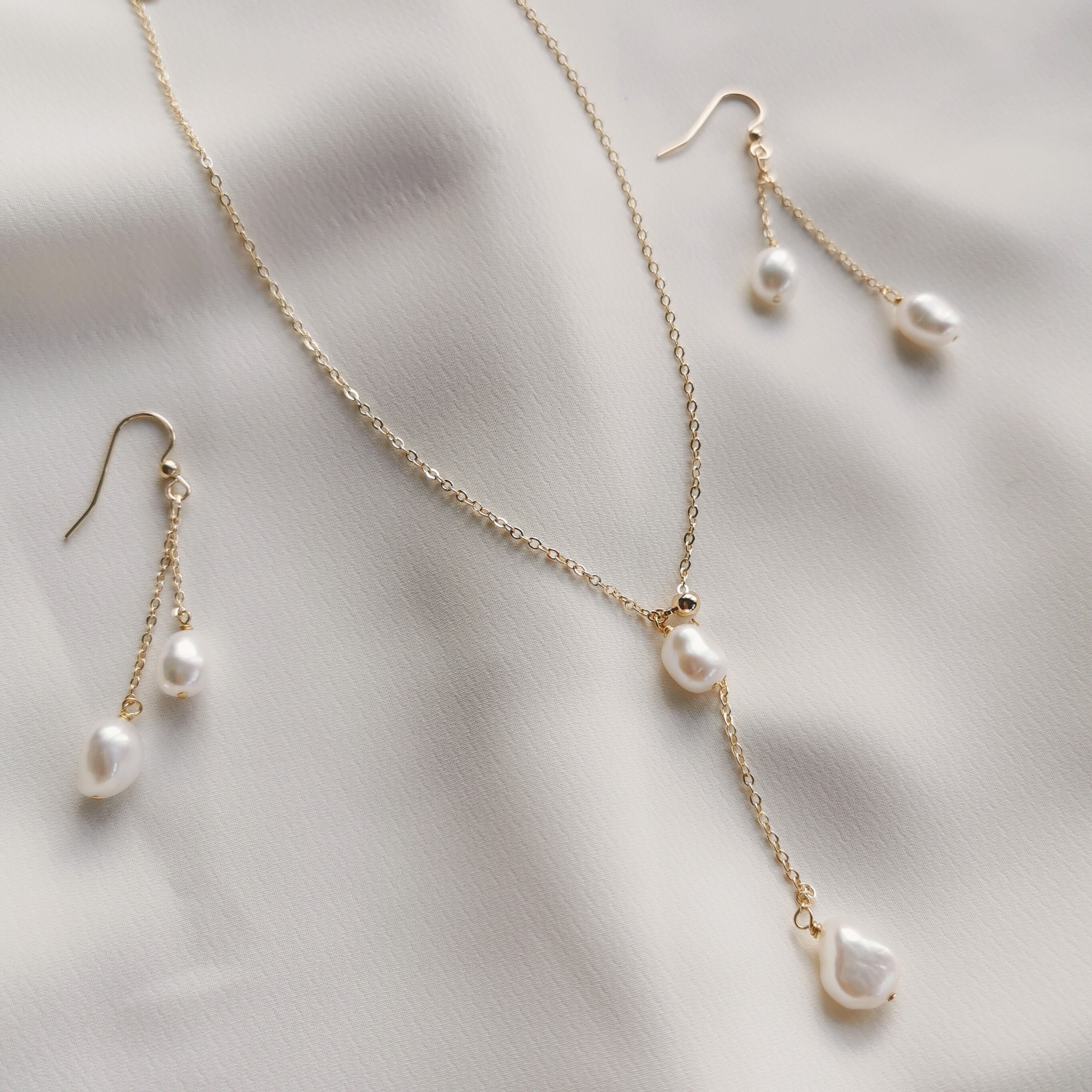 Baroque Pearl Drop Pendant Necklace 14k Gold-filled or | Etsy