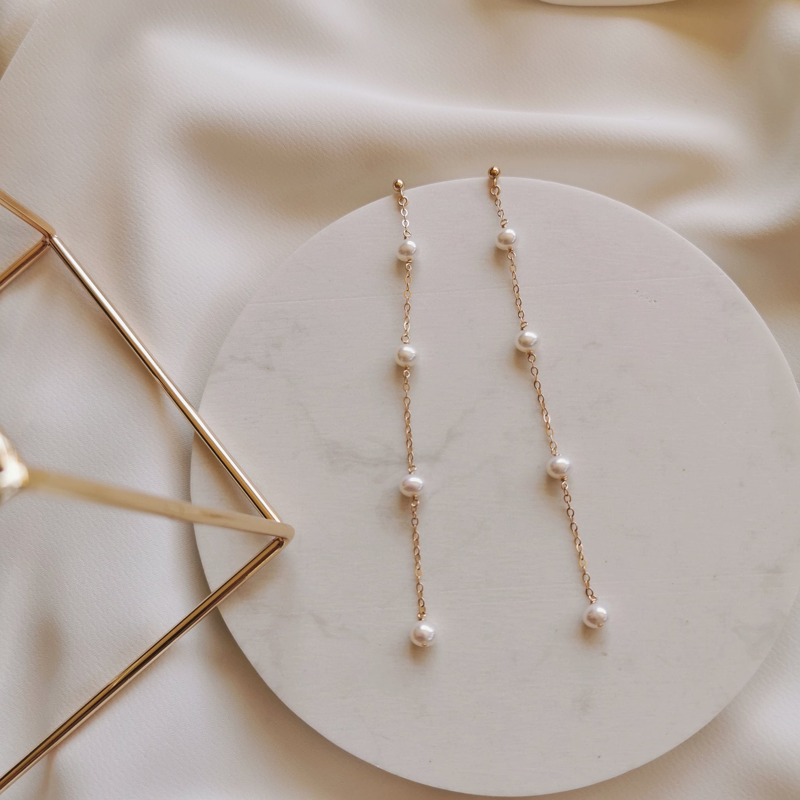 Long Pearl Drop Earrings 14k Gold Filled or 925 Sterling - Etsy UK