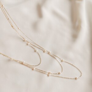 Extra Long Pearl Chain Necklace, Double Rope Length Small Pearls ...