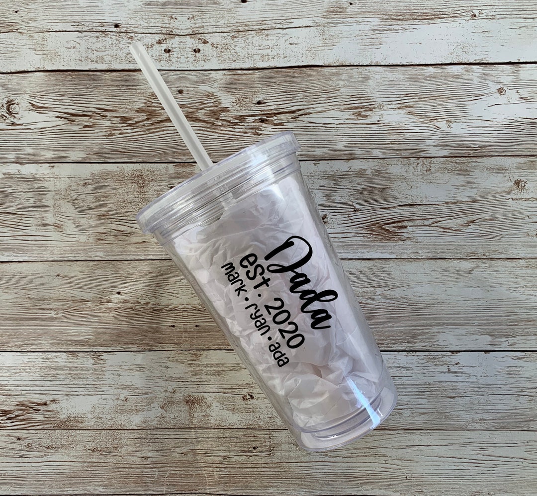 Personalized Dada Established Straw Cup Customized Dad Straw - Etsy