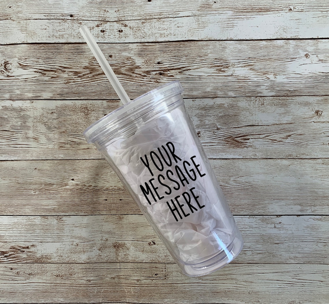 Custom Straw Cup Customized Straw Tumbler Cup With Custom - Etsy
